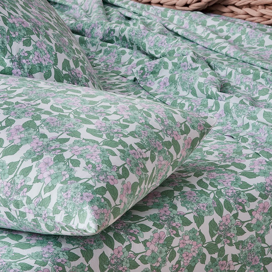 Printed Hydrangea Sheet Set | Adairs