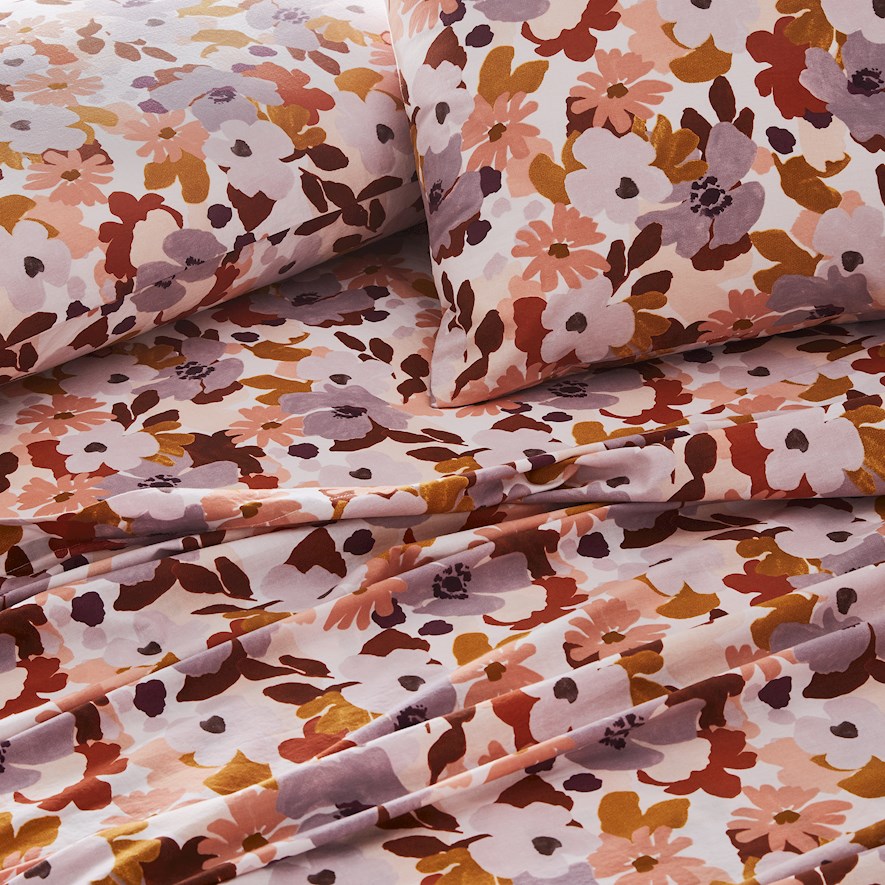 Printed Marigold Floral Sheet Set | Adairs