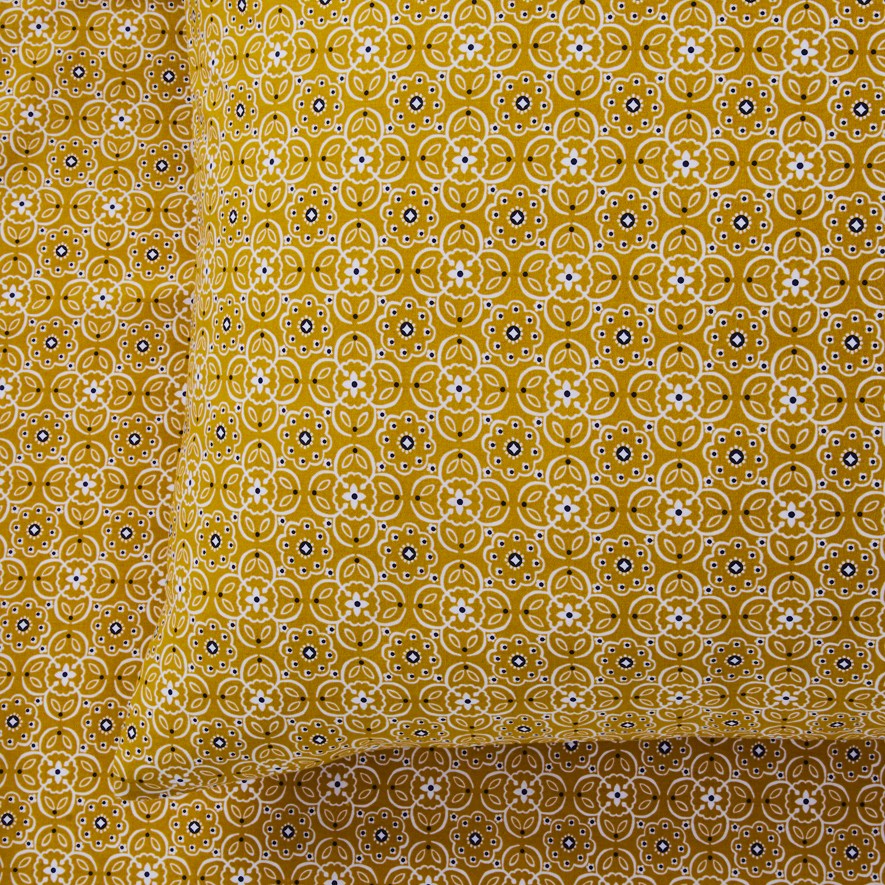Printed Mustard Tile Sheet Set | Adairs