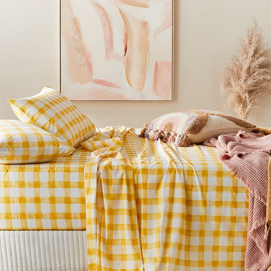 Printed Pear Check Sheet Set | Adairs