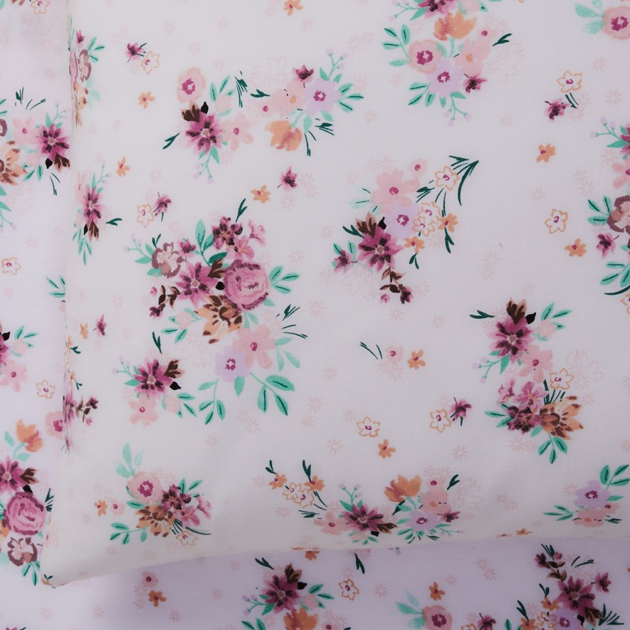 Printed Pink Bouquet Sheet Set | Adairs