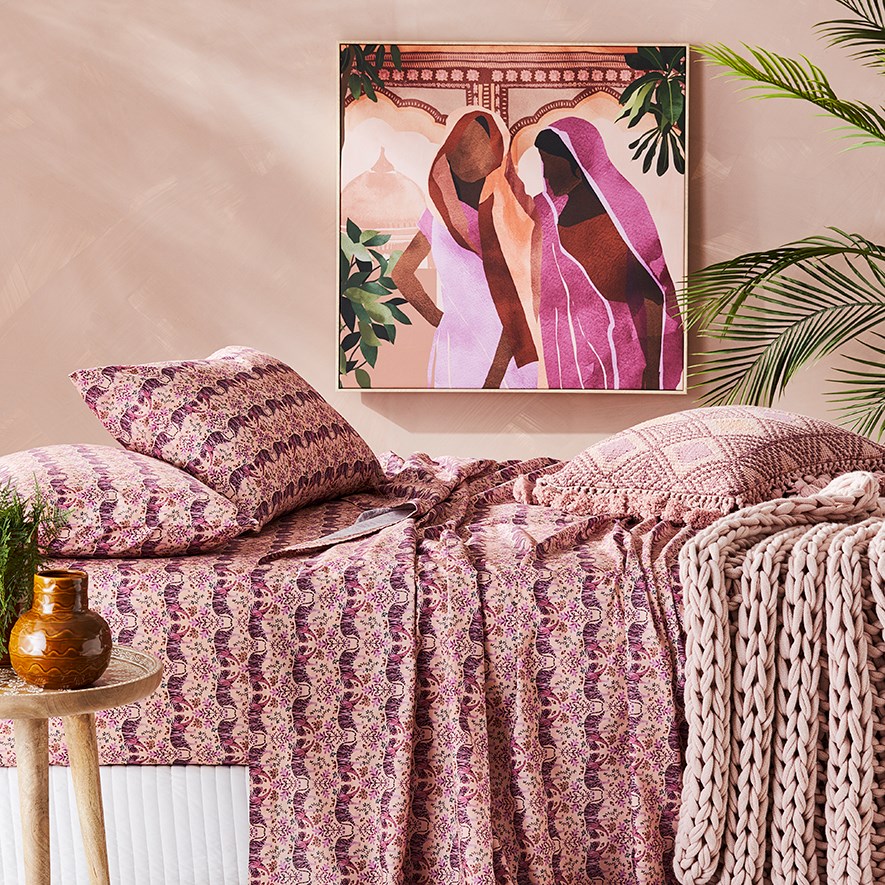 Home Republic - Printed Pink Tiger Sheet Set | Adairs