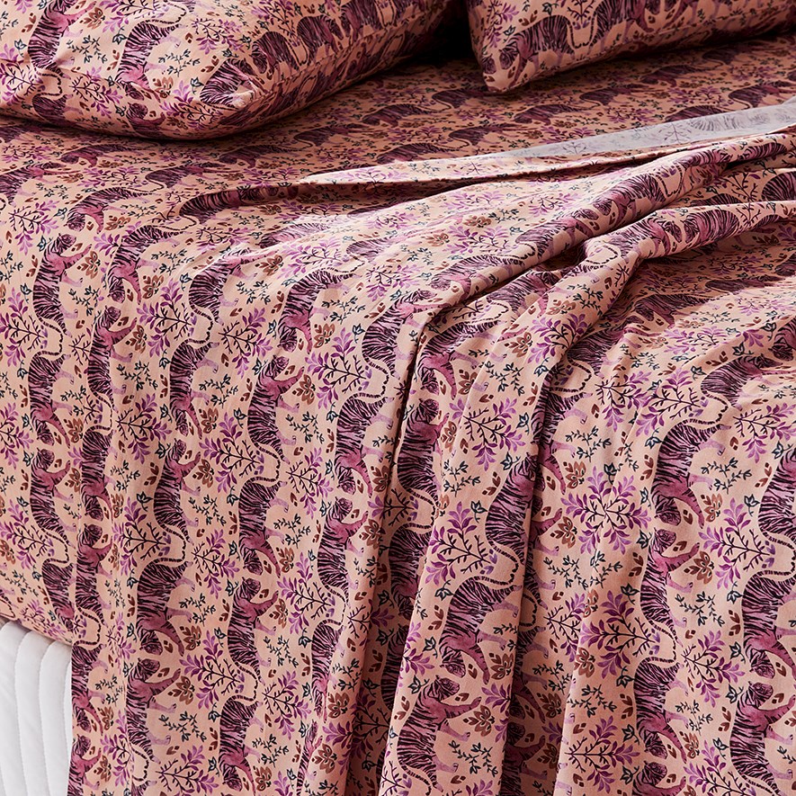Home Republic - Printed Pink Tiger Sheet Set | Adairs