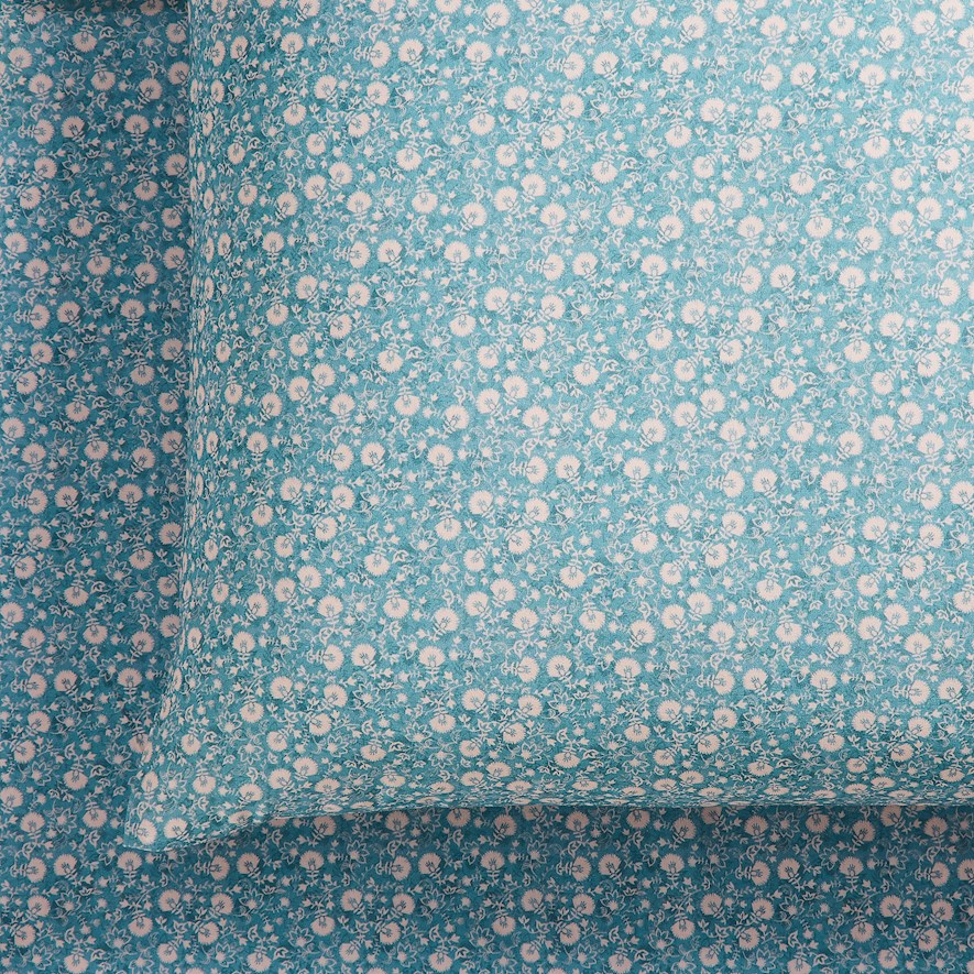 Printed Turquoise Woodblock Sheet Set | Adairs