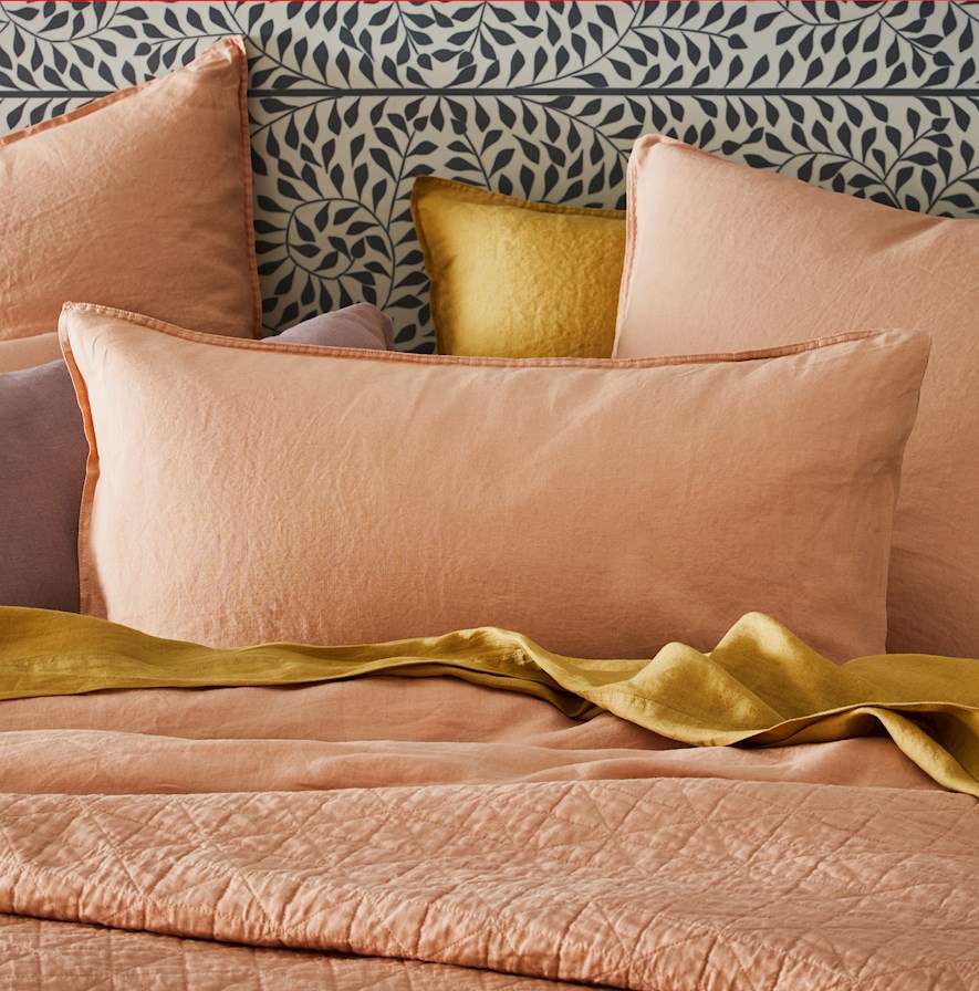 Vintage Washed Linen Pink Salt Sheet Separates | Adairs