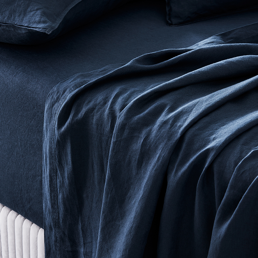 Vintage Washed Linen Old Navy Sheet Set | Adairs