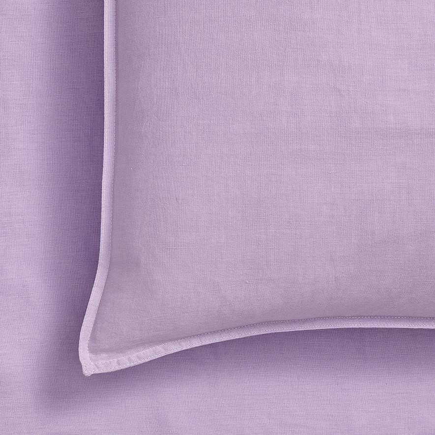 Home Republic - Vintage Washed Linen Pastel Lilac Sheet Set | Adairs