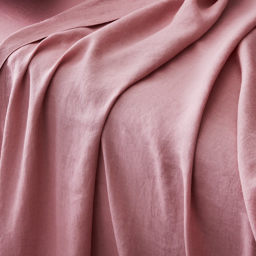 Vintage Washed Linen Rose Quartz Sheet Set | Adairs