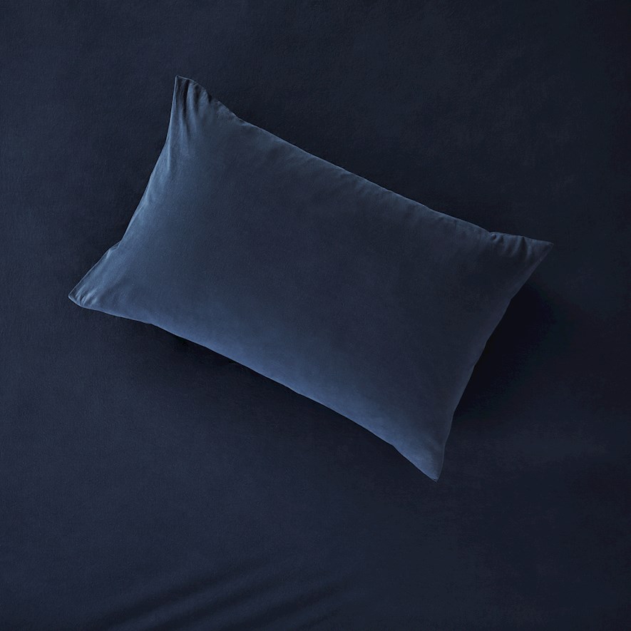 Stonewashed Cotton Navy Sheet Set | Adairs
