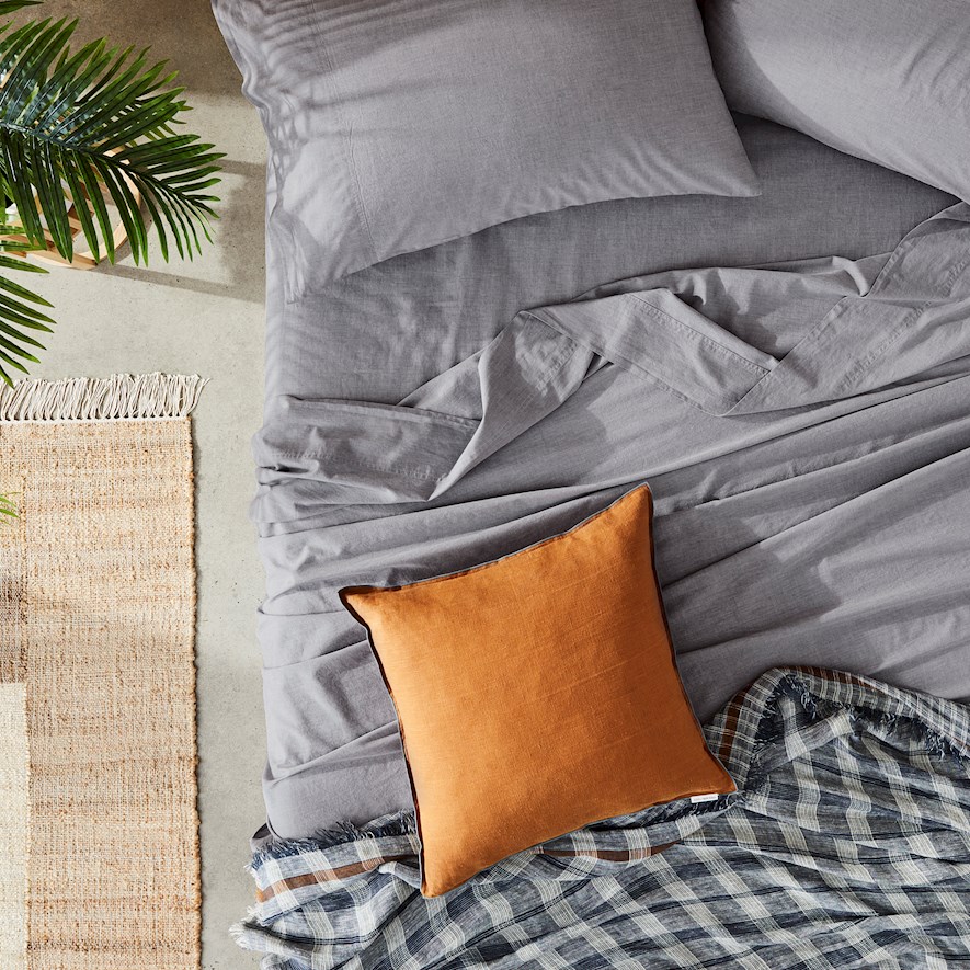 Mark Tuckey Organic Cotton Chambray Denim Sheet Set | Adairs