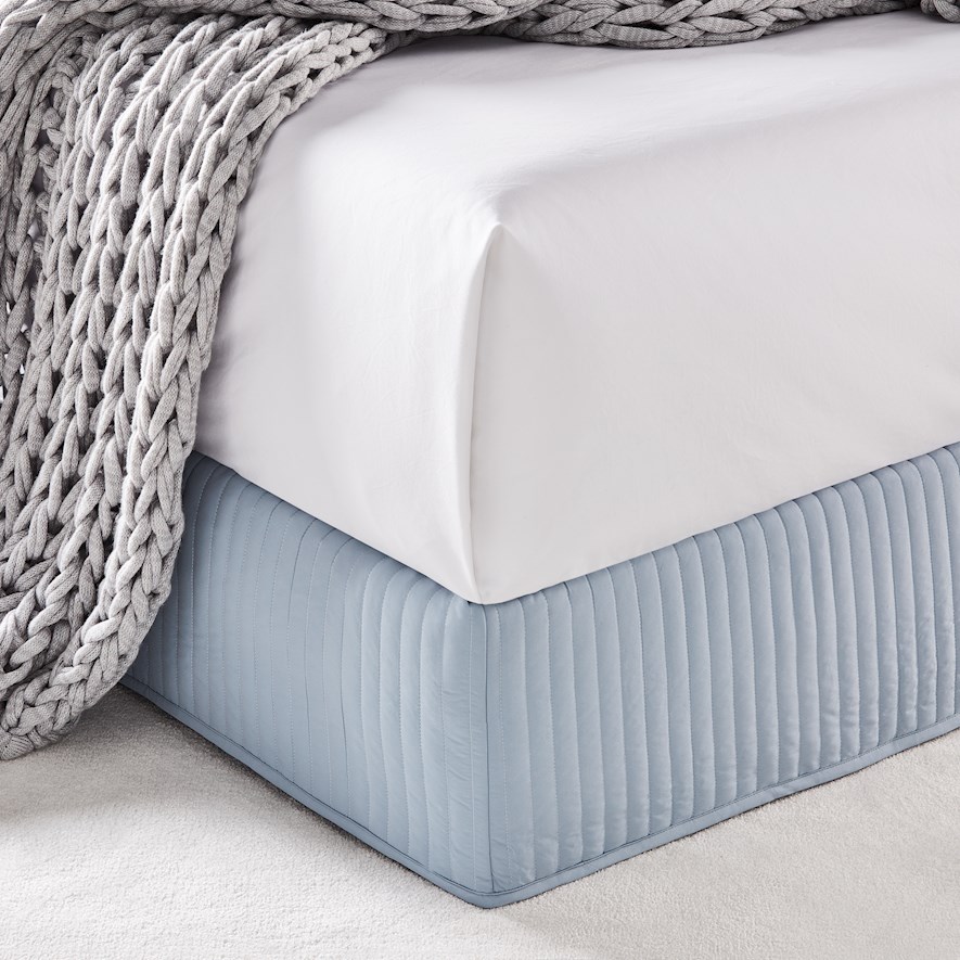 Fresh Dusty Blue Quilted Valance | Adairs