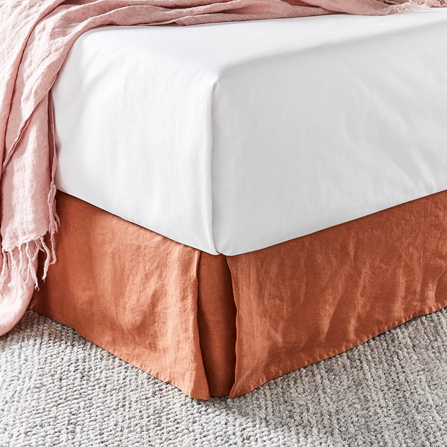 Vintage Washed Brick Linen Valance | Adairs