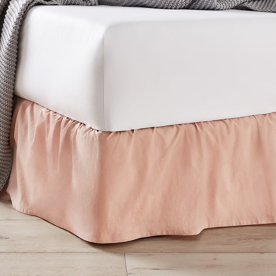 Home Republic - Stonewashed Cotton Dusty Pink Valance | Adairs
