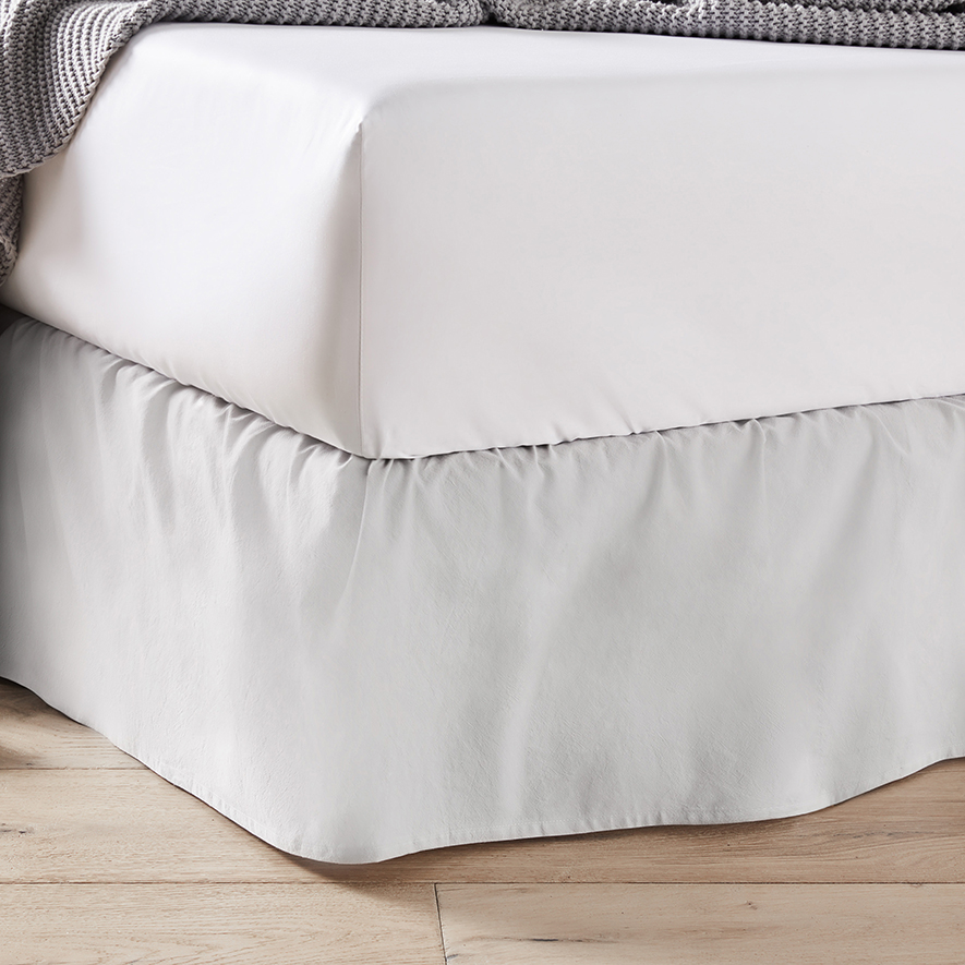 Home Republic - Stonewashed Cotton Silver Valance | Adairs