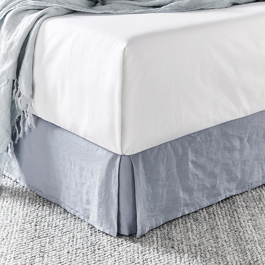 Vintage Washed Linen Blue Dust Valance | Adairs