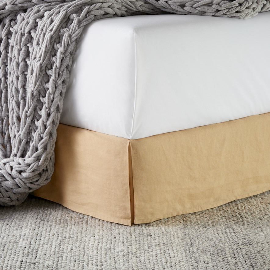 Home Republic - Vintage Washed Linen Latte Valance | Adairs