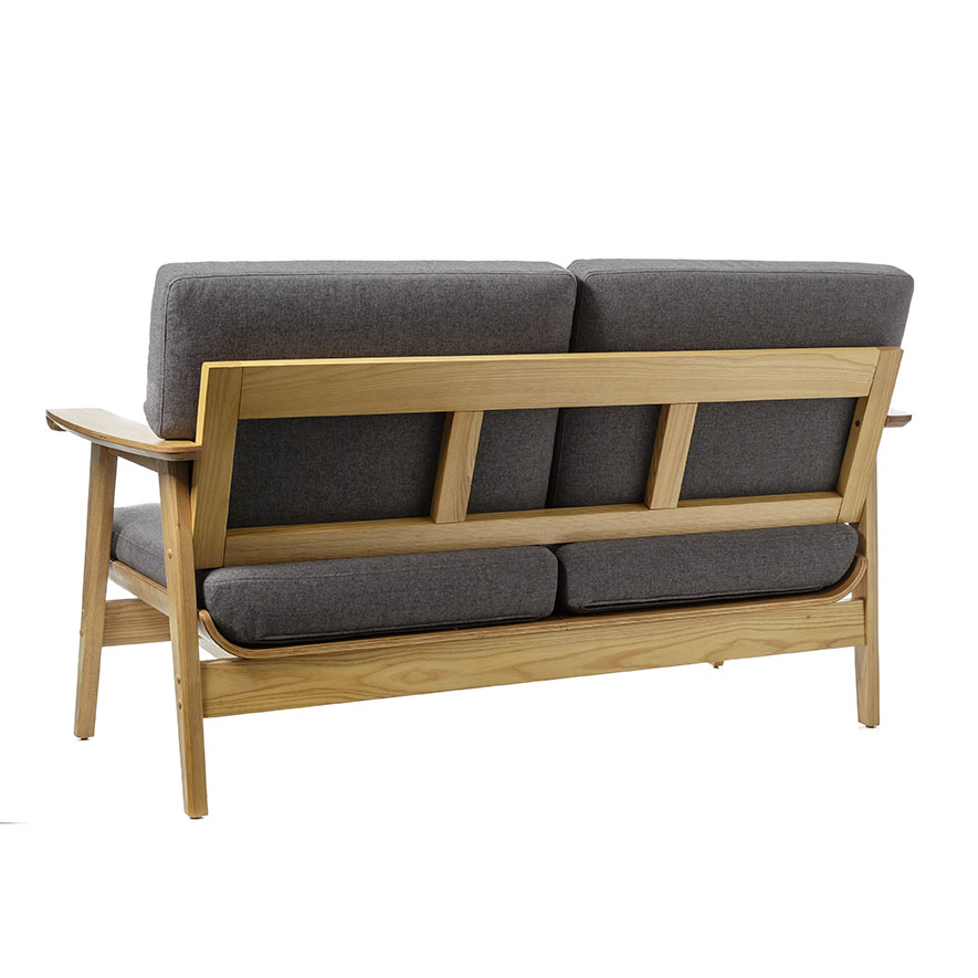Home Republic - Denmark Plank Chair 2 Seater Coal | Adairs