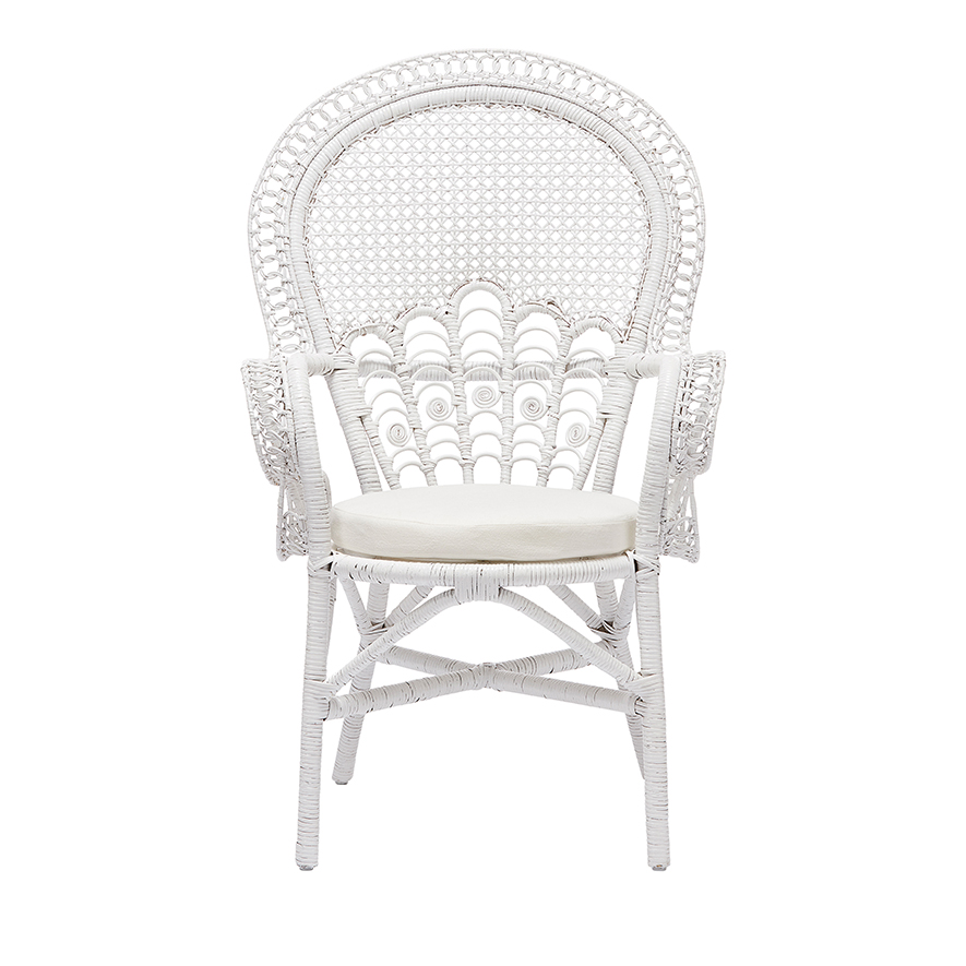 Francis White Rattan Chair | Adairs