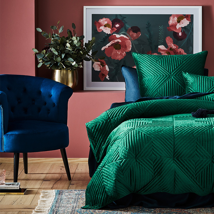 Bella Indigo Velvet Chair | Adairs