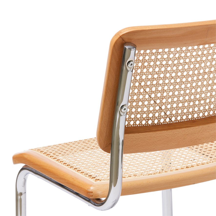 Somers Natural Rattan & Chrome Counter Stool | Adairs