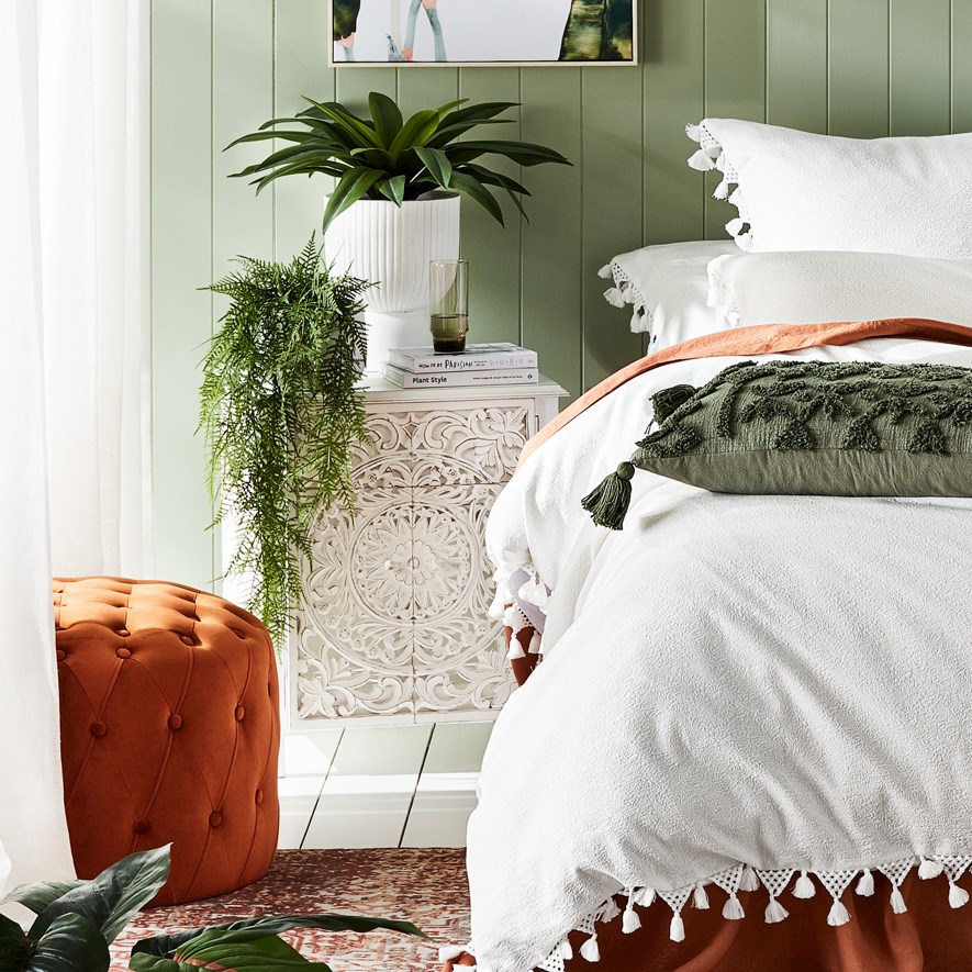 Panama Vintage White Bedside Table | Adairs