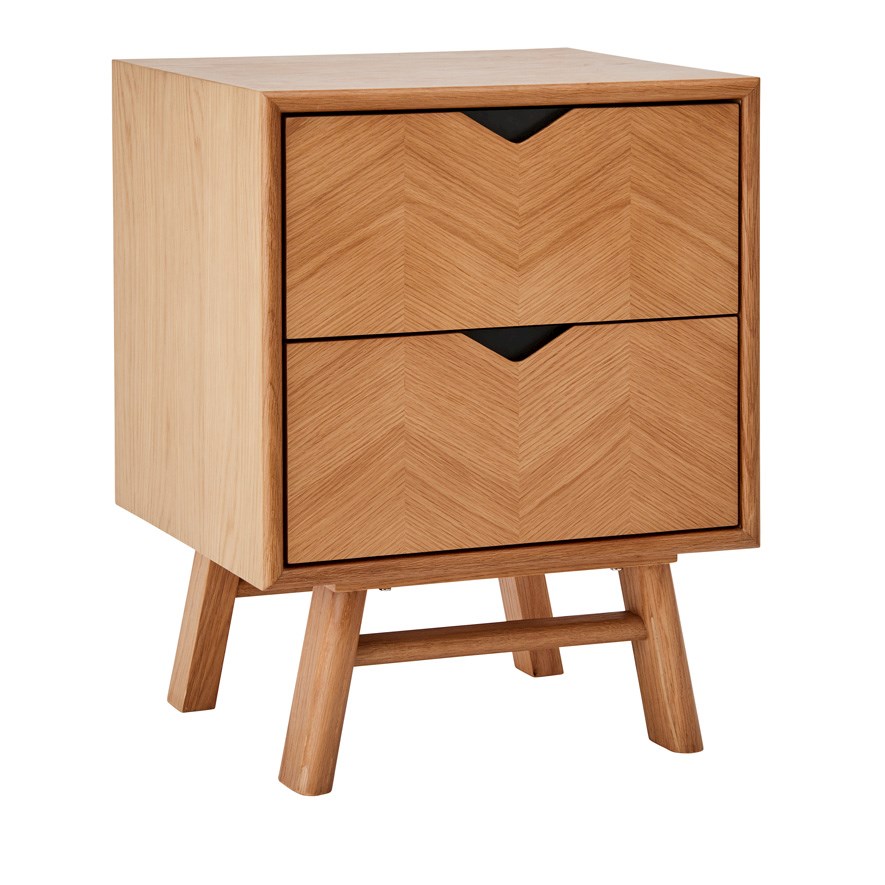 Helsinki Natural Bedside Table 2 Drawers | Adairs