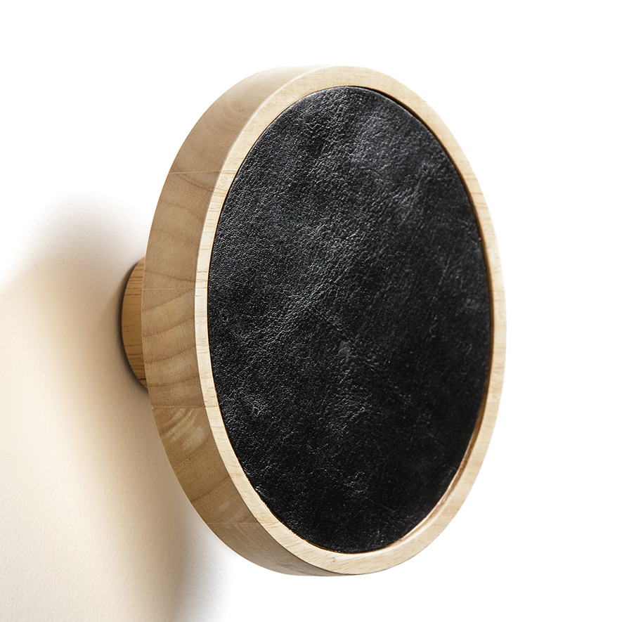 Home Republic - Jada Wall Hooks Black Leather | Adairs