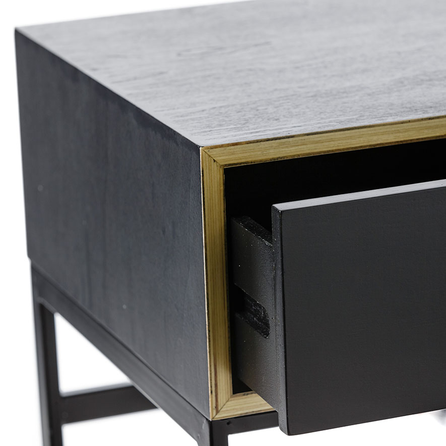 Home Republic - Milo Side Table Black Veneer | Adairs