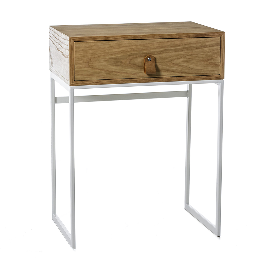 Milo Side Table Natural & White | Adairs