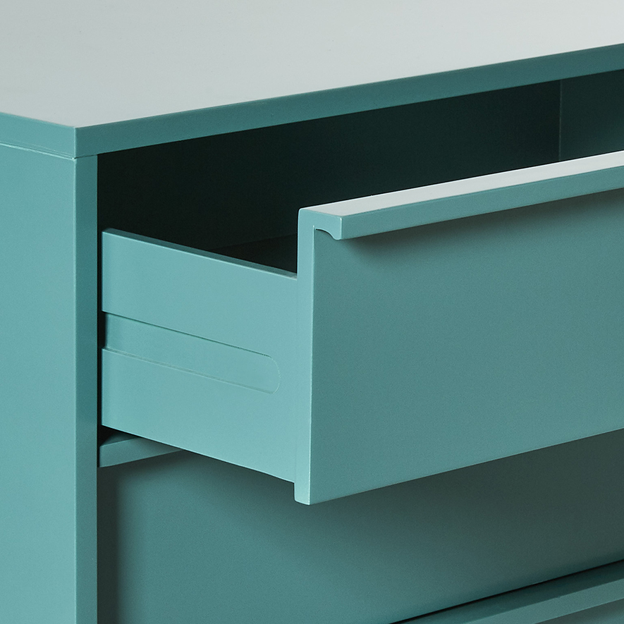 Home Republic - Finley 3 Drawer Teal Bedside Table | Adairs