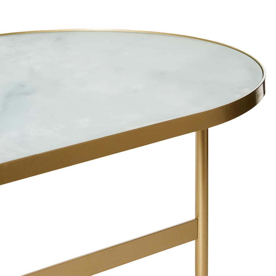 Home Republic - Oslo Gold Marble Glass Coffee Table | Adairs