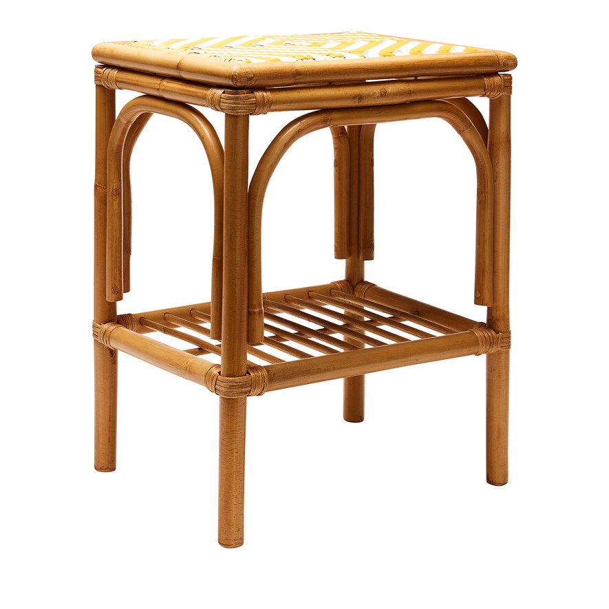 Home Republic - Bahama Rattan Mustard & Honey Jumeirah Side Table | Adairs