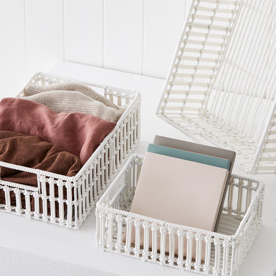 Echo White Medium Basket | Adairs