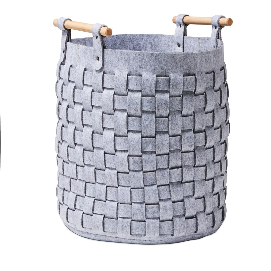 Quinn Light Grey Laundry Basket | Adairs
