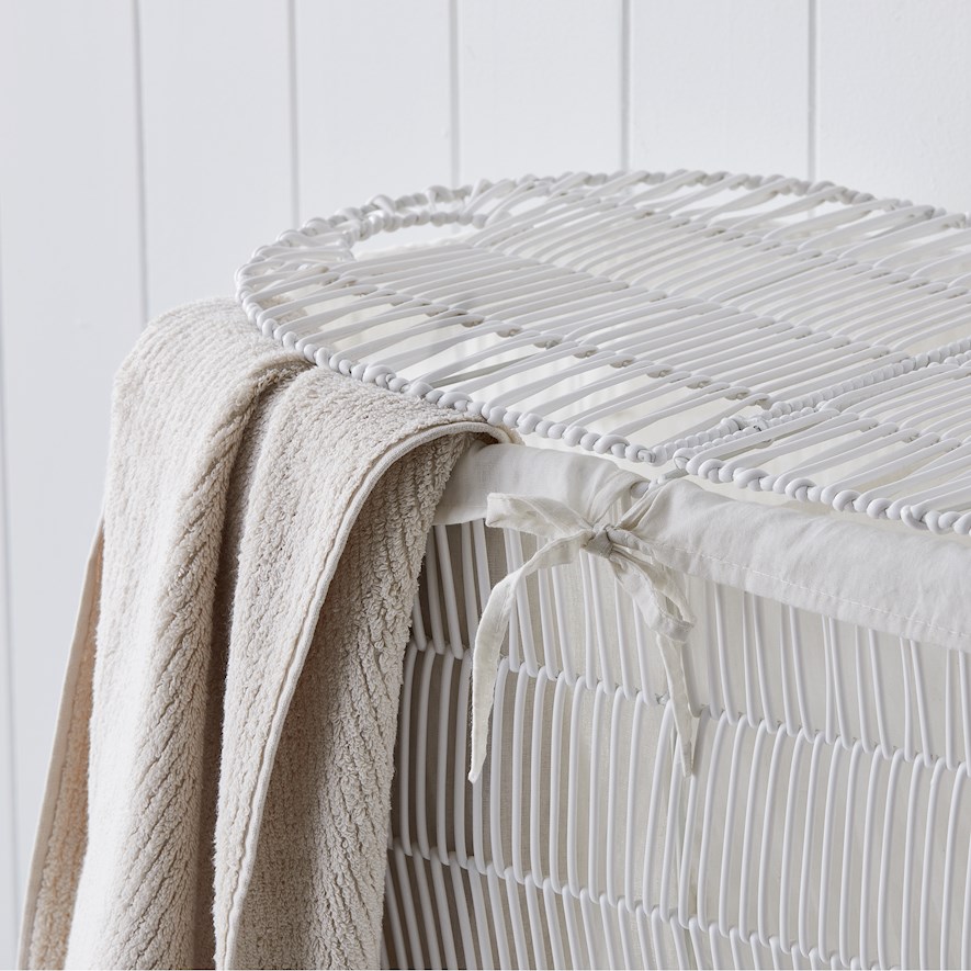 White Barker Laundry Basket | Adairs