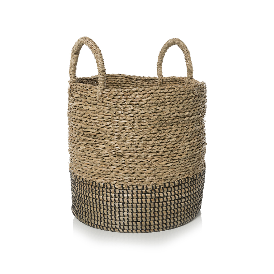 Mosman Basket Black/Natural | Adairs