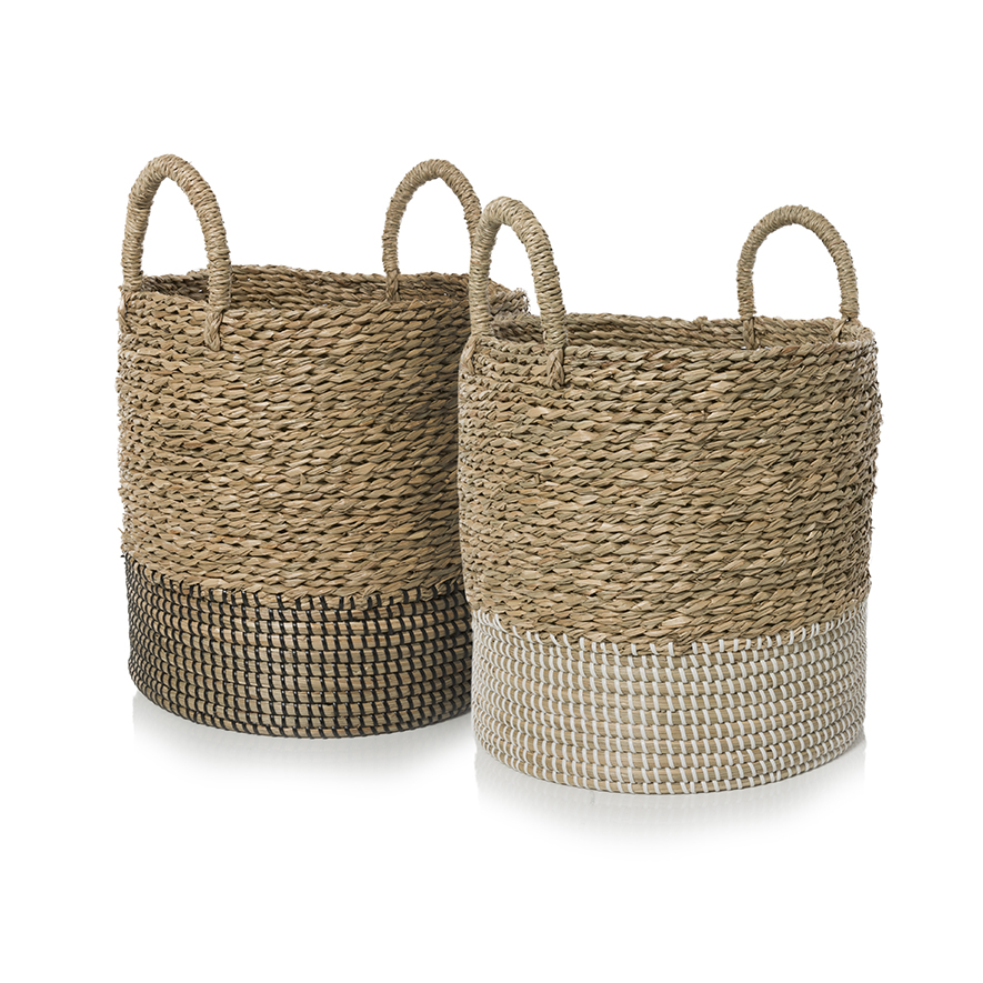 Mosman Basket Black/Natural | Adairs