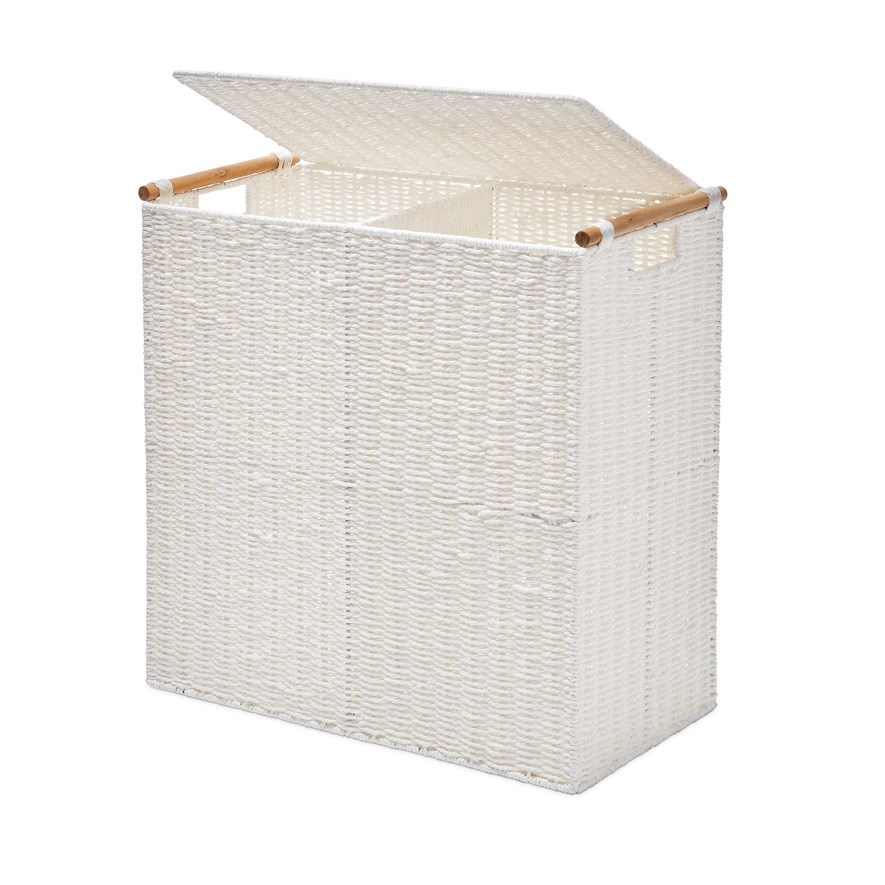Home Republic - Kendrick White Divided Laundry Basket | Adairs