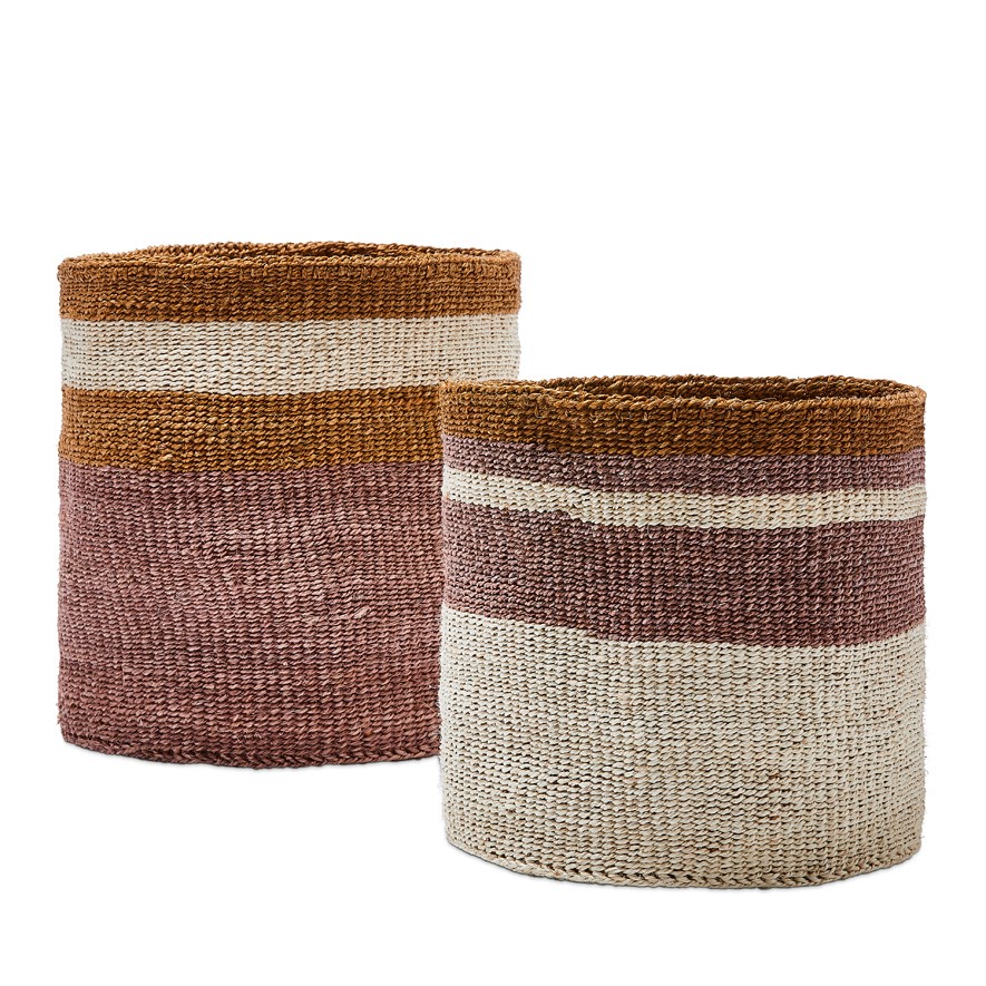 Mombasa Pink Natural & Mustard Basket | Adairs
