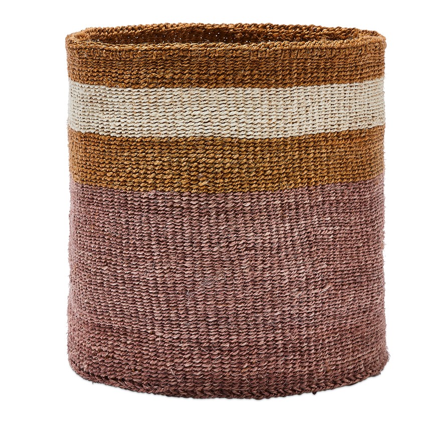 Mombasa Pink Natural & Mustard Basket | Adairs