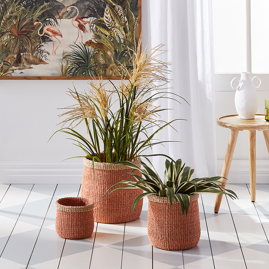 Marengo Coral & Natural Basket | Adairs