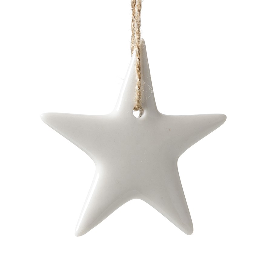 Ceramic Small White Star Decoration | Adairs