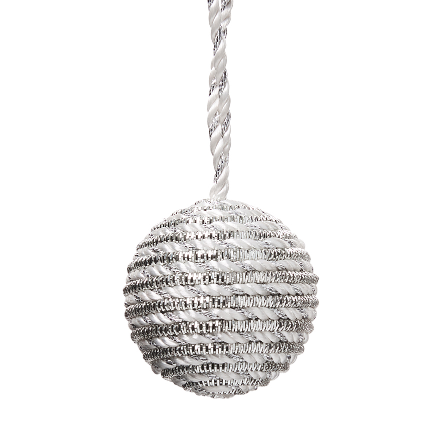 Striped Rope Silver Bauble | Adairs