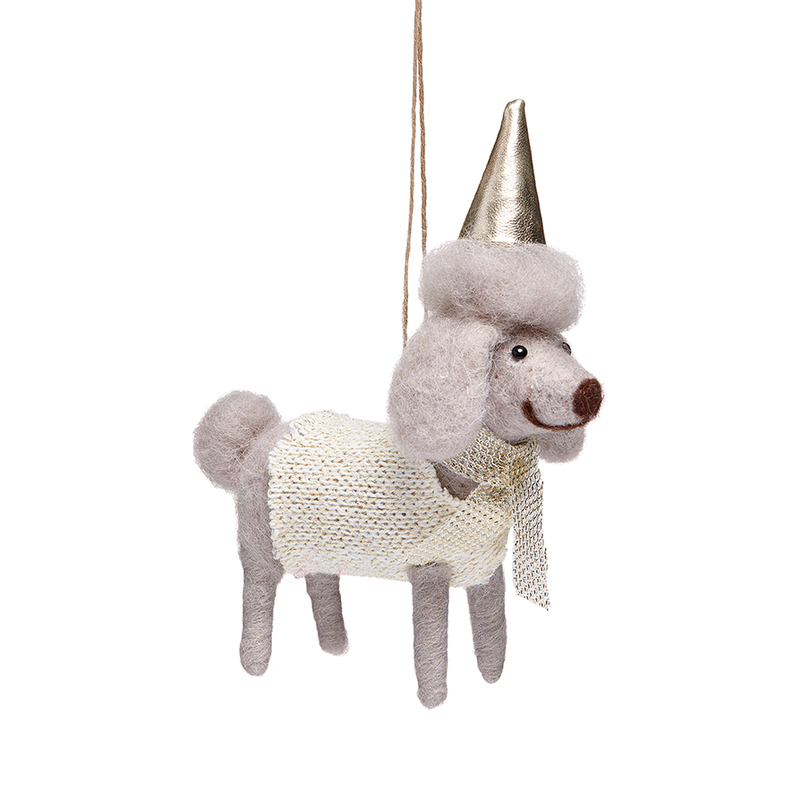 Wool Family Grey Poodle Decoration | Adairs