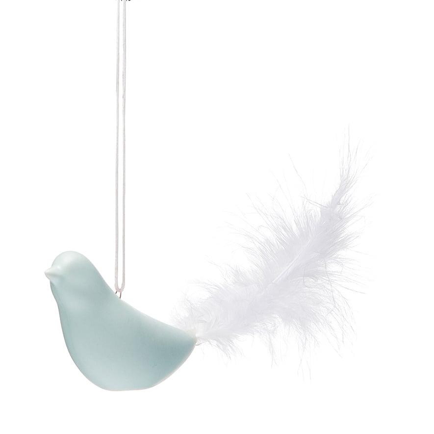 Hanging Feather Mint Bird Decoration | Adairs