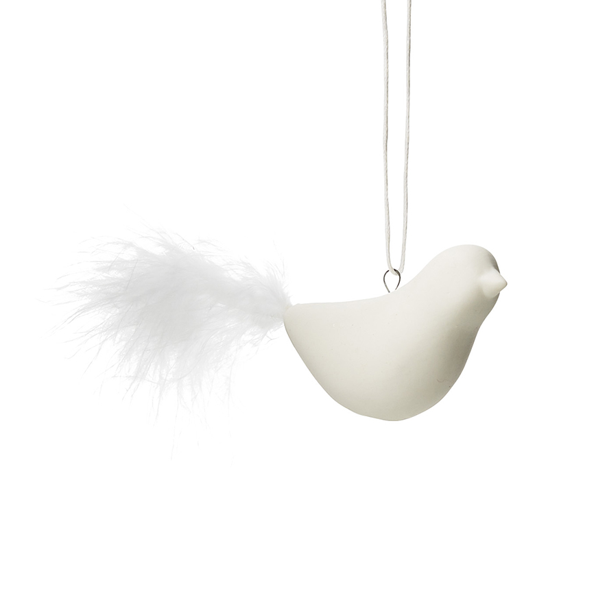 Hanging Feather White Bird Decoration | Adairs