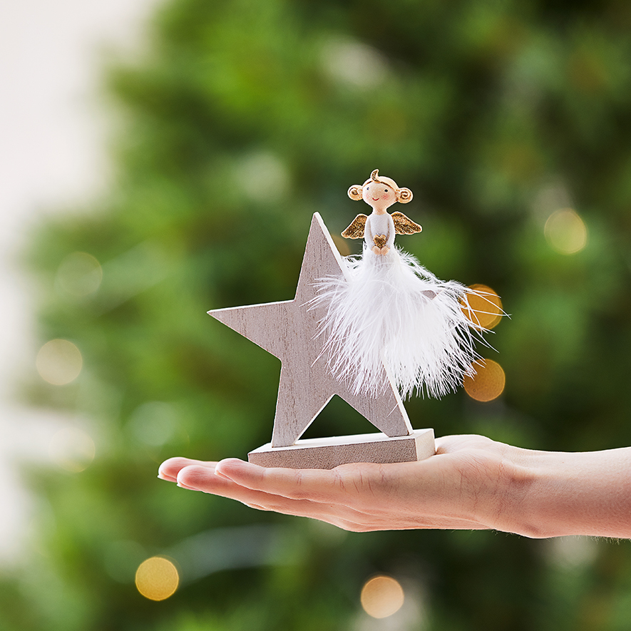 Feather White Star Angel Decoration | Adairs