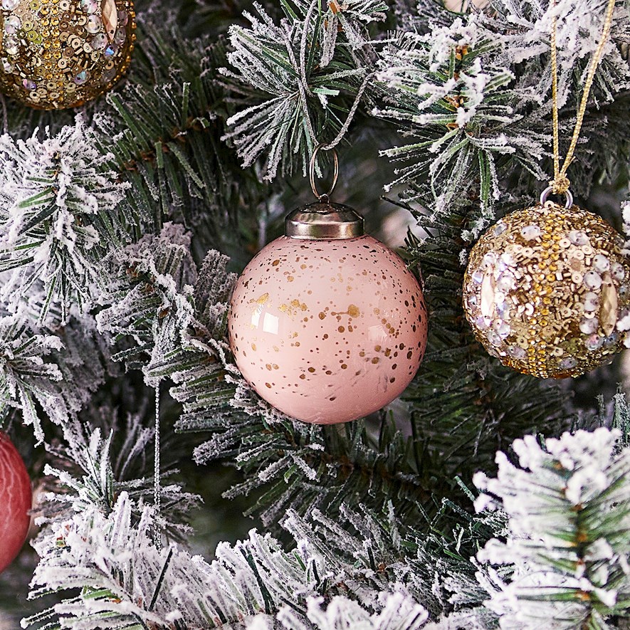 Gold Splatter Pink Bauble | Adairs