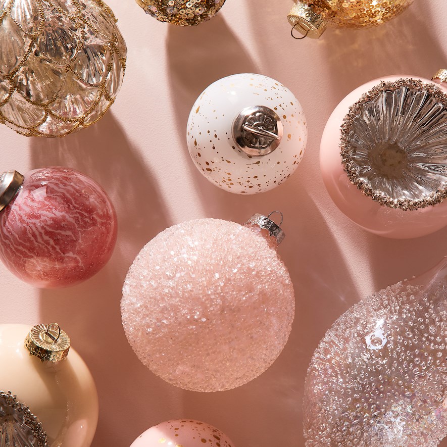 Glass Effect Pink Bauble | Adairs