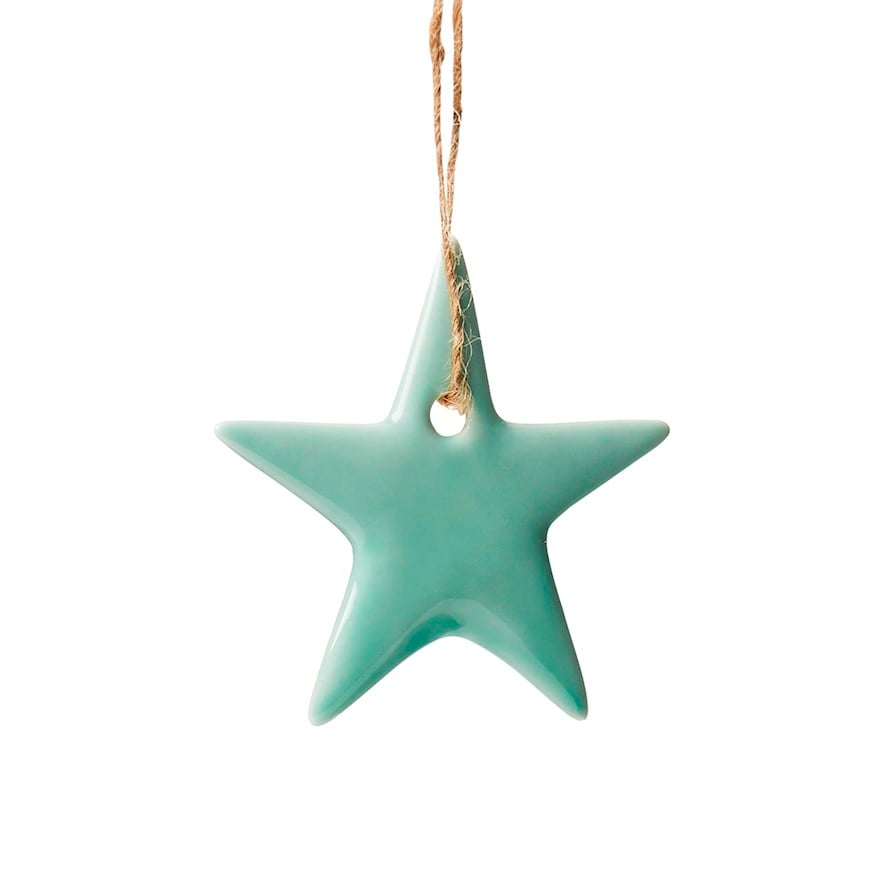 Mint Ceramic Star Decoration | Adairs